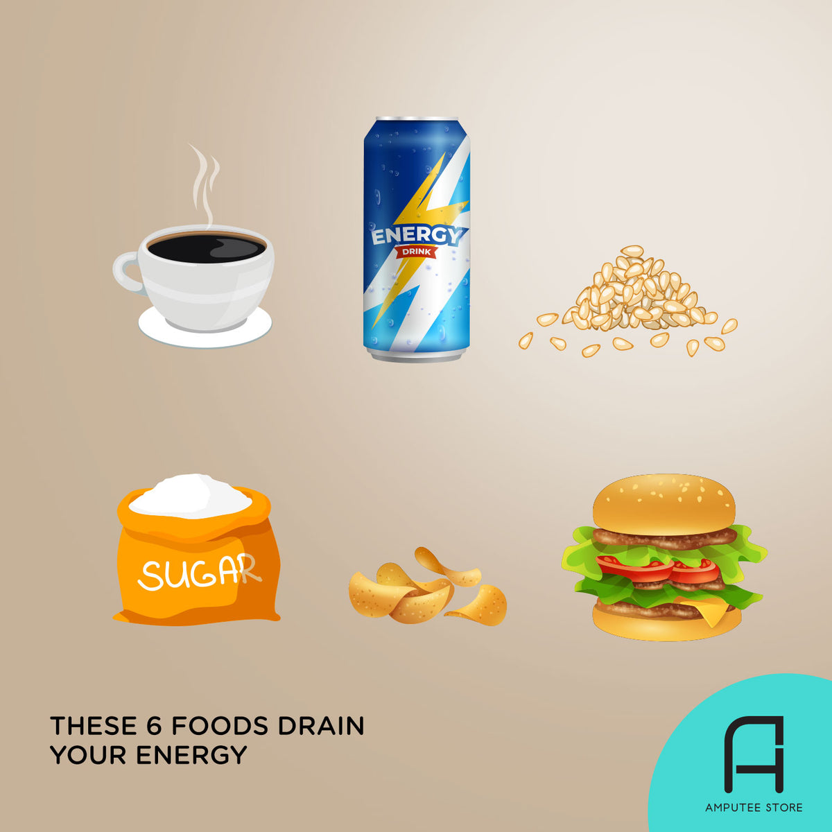These 6 Foods Drain Your Energy | Amputee Store
